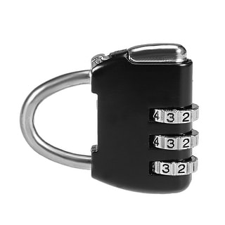 3 Digit Combination Padlock, 3.5mm Shackle, Zinc Alloy Padlock In Black ...