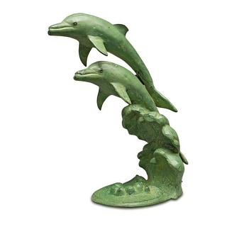 Spi Home Leaping Imitation Dolphins Cast Aluminum Garden Spitter ...