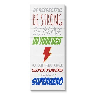 Stupell Everyday Kids Superhero Phrase Do Your Best Motivation Canvas ...