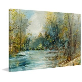 'Flowing River' Painting Print on Wrapped Canvas - Bed Bath & Beyond ...