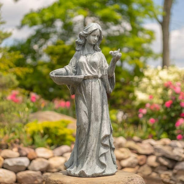 38" Standing Girl with Bird Statue - Bed Bath & Beyond - 26279172