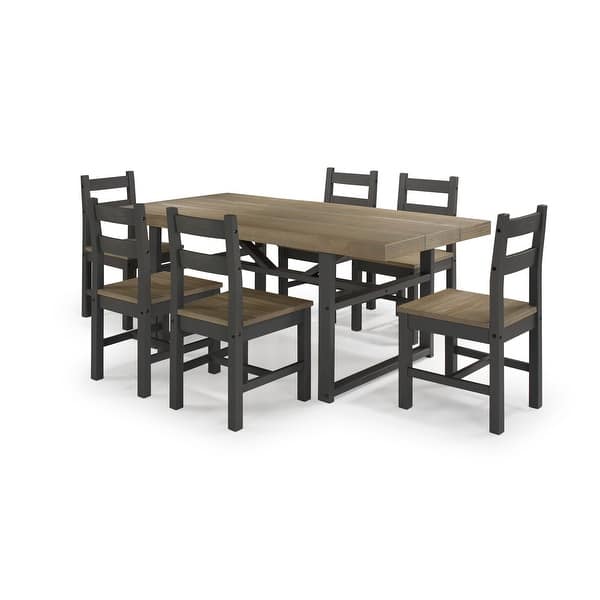 Rustic Forest Solid Wood 7-piece Dining Set - On Sale - Bed Bath ...
