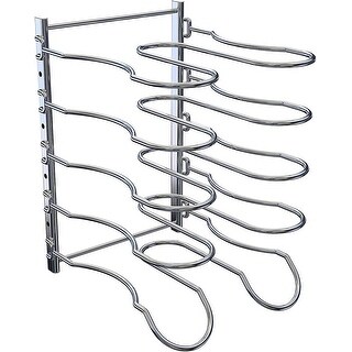 Metal Heavy Duty Pan Rack, Pot Lid Rack, 5 Adjustable Dividers - Bed ...