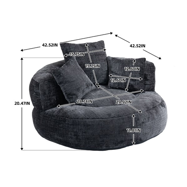 Bean Bag Chair Lazy Sofa Durable Comfort Lounger High Back Bean Bag ...
