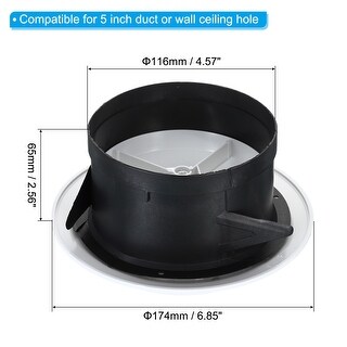 4" Round Air Vent Adjustable Ceiling Diffuser Grill Louver Soffit Vent ...