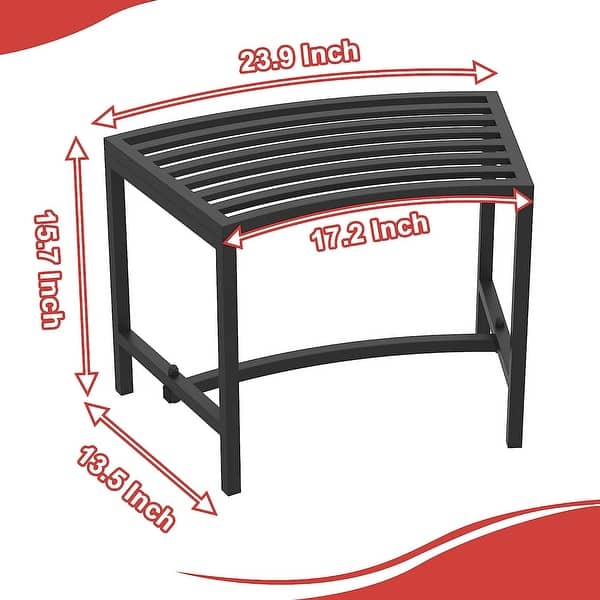 Curved Fire Pit Bench Set of 4,Metal Outside Bench Fire Pit Seating ...
