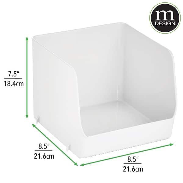mDesign Plastic Stackable Kitchen Food Open Front Storage Bin - 8.5 X 8 ...