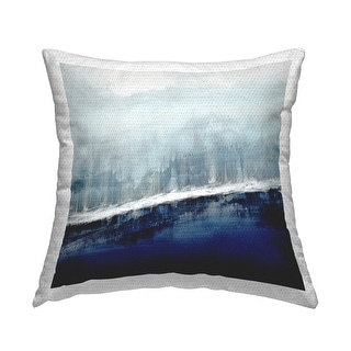 Stupell Abstract Blue Wave Shape Printed Outdoor Throw Pillow Design by ...