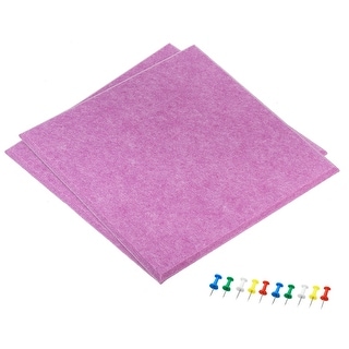 6Pcs Felt Pin Board Tile Self Adhesive Square Wall Bulletin Push Pin ...