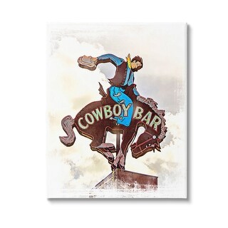 Stupell Cowboy Bar Sign Canvas Wall Art Design By Jerry Cowart - Bed ...