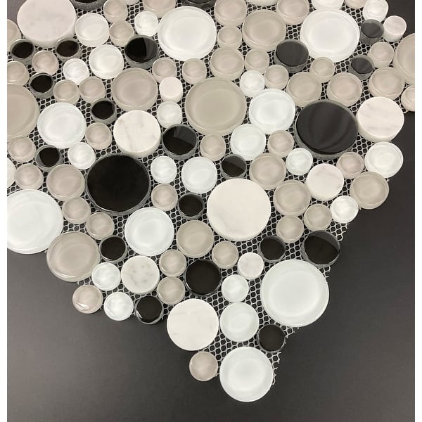 Random Size Bubble Round Glass Mosaic Wall Tiles - On Sale - Bed Bath ...