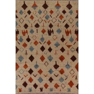 Tribal Geometric Moroccan Berber Area Rug Hand-knotted Wool Carpet - 8 ...