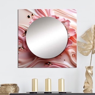 Designart "Liquid Flower Art Tender White And Light Pink III" Abstract ...