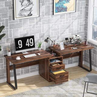 94.5'' Two Person Computer Desk with Two Drawers - Bed Bath & Beyond ...