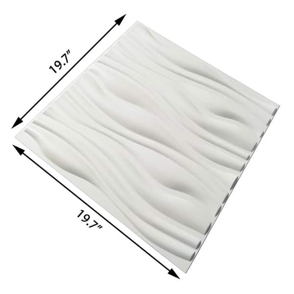 Art3d PVC Wave Board Textured 3D Wall Panels,19.7" x 19.7" (12 Pack ...