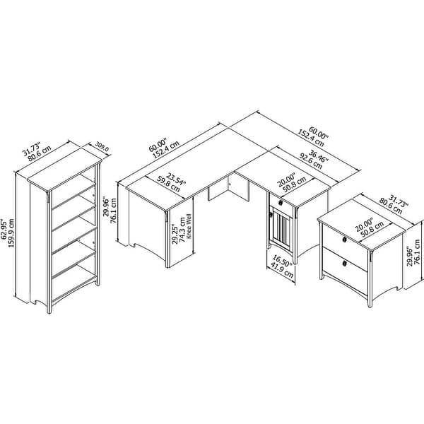 Antique White L-shaped Desk Set - Bed Bath & Beyond - 20133406