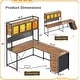 L Shaped Gaming Desk Computer Desk Pegboard 5 Drawers Storage Shelf ...