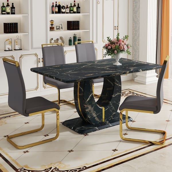 dining table set black legs