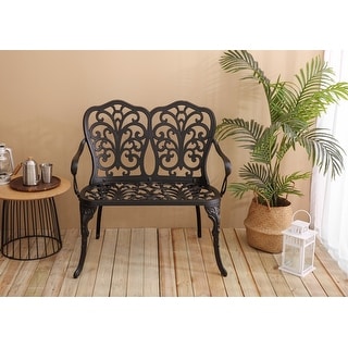 HOMEFUN Aluminum Outdoor Butterfly Loveseats Park Garden Bench - Bed ...