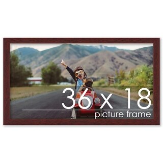 36x18 Traditional Walnut Complete Wood Picture Frame with UV Acrylic ...