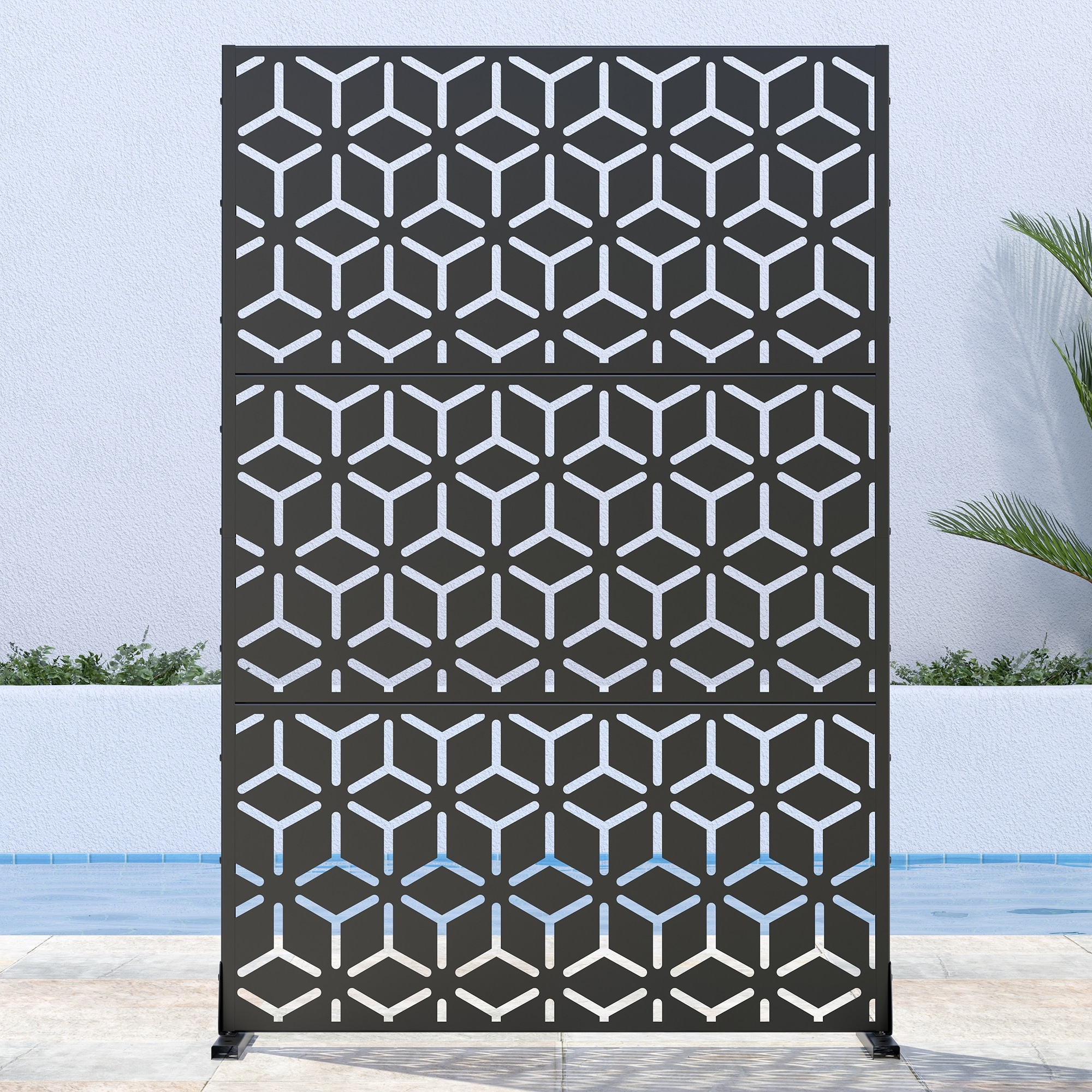 Outdoor Privacy Screen Metal Privacy Screen Panel Free Standing - 72*47 ...