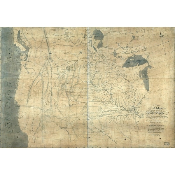1805 Lewis And Clark Map Of Part Of The Continent Of North America ...