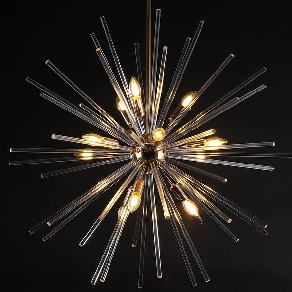 Starsky 12-Light Gold Abstract Sputnik Ceiling Light Geometric Firework ...