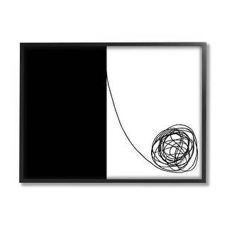 Stupell Simple Abstract Modern Black And White Scribble Framed Wall Art ...