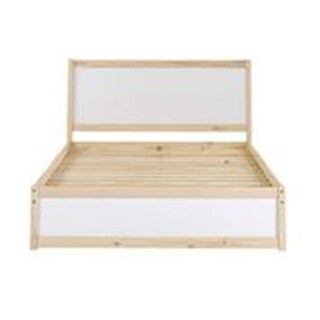 Simple Full Bed two-tone finish included slats, no box spring needed ...