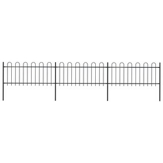 Garden Fence with Hoop Top Steel 16.7ft Black - Bed Bath & Beyond ...