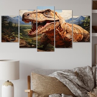 Designart "Dinosaur Prehistoric Legacy Pastoral II" Animals Multipanel ...