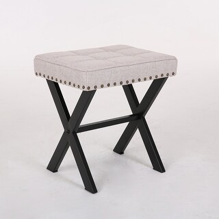 Shoe Changing Stool with X-Shaped Metal Legs, Ottoman - Bed Bath ...