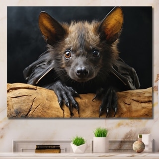 Designart "Bat Portrait I" Animals Canvas Wall Art - Bed Bath & Beyond ...