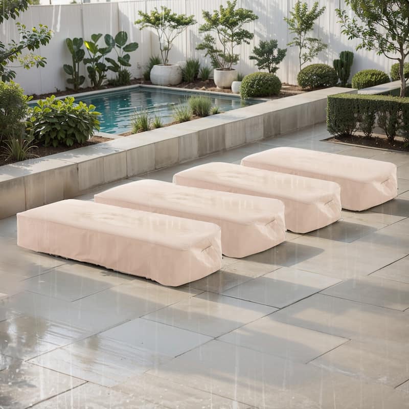 Shield Outdoor Waterproof Fabric Lounge Patio Cover (Set of 4) by ...