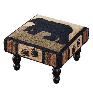 Park Designs Adirondack Bear Hooked Stool - 10"H x 16"Sq - Bed Bath ...