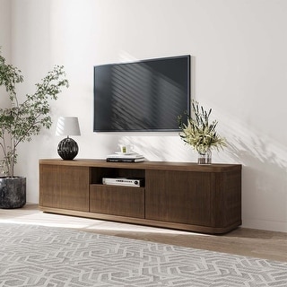 78.74" Mid-Century Modern MDF TV Stand Media Console With Vertical ...