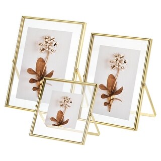 Set of 3 Glass Picture Frames Tabletop Pressed Glass Artwork Frame ...