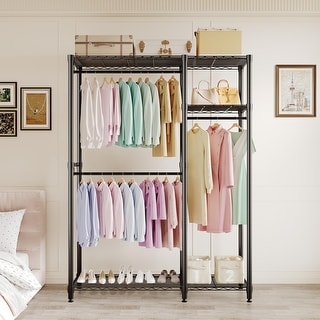 Heavy Duty Clothes Rack, 705LBS Load Garment Rack with Adjustable ...