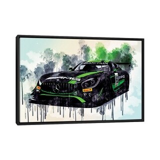 iCanvas "Mercedes-Amg 2018 Dtm Front View Strakka Racing Black Green ...