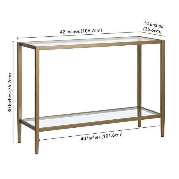 Hera 42'' Wide Rectangular Console Table with Clear Shelf - 42" Wide ...