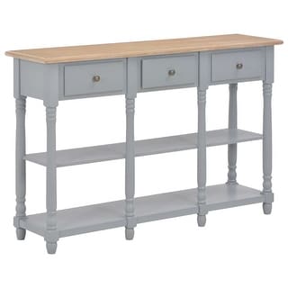 47.2"Console Table Gray,Entryway Table with Storage Shelves, Industrial ...