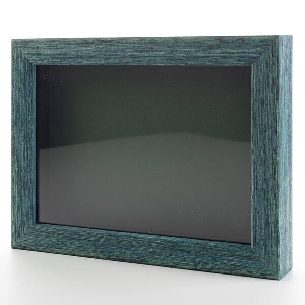 Rustic Blue 24x30 Wood Shadow Box with Green Acid-Free Backing - With 5 ...