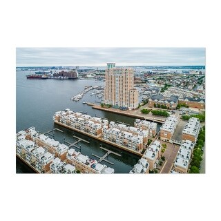 Baltimore Maryland Flying over the Harbor Cityscape Art Print/Poster ...