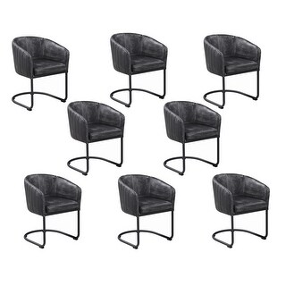 Remington Anthracite and Matte Black Upholstered Dining Chair (Set of 8 ...