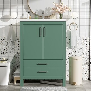 24 Inch Bathroom Vanity in Vibrant Green by Harper & Bright Designs ...
