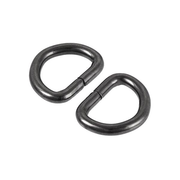 50pcs Metal D Ring 0.51"(13mm) D-Rings Buckle for Hardware DIY - Black ...