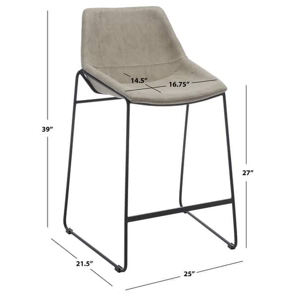 SAFAVIEH Alexis Mid-century Modern Faux Leather Counter Stool - 25" W x ...