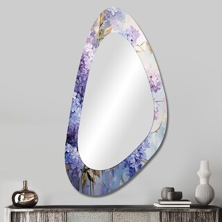 Designart - Purple And Blue Lilac Bush In Bloom - Lilacs Wall Mirror 3D ...