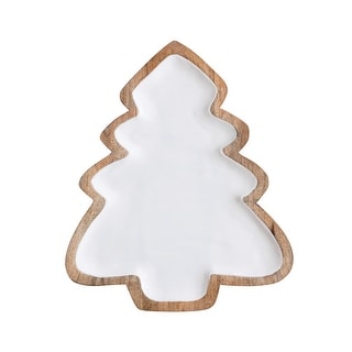 Enameled Mango Wood Christmas Tree Shaped Tray - Bed Bath & Beyond ...