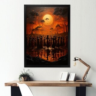 Designart "African Tribal Rhythms XVI" African Tribes Framed Wall Art ...